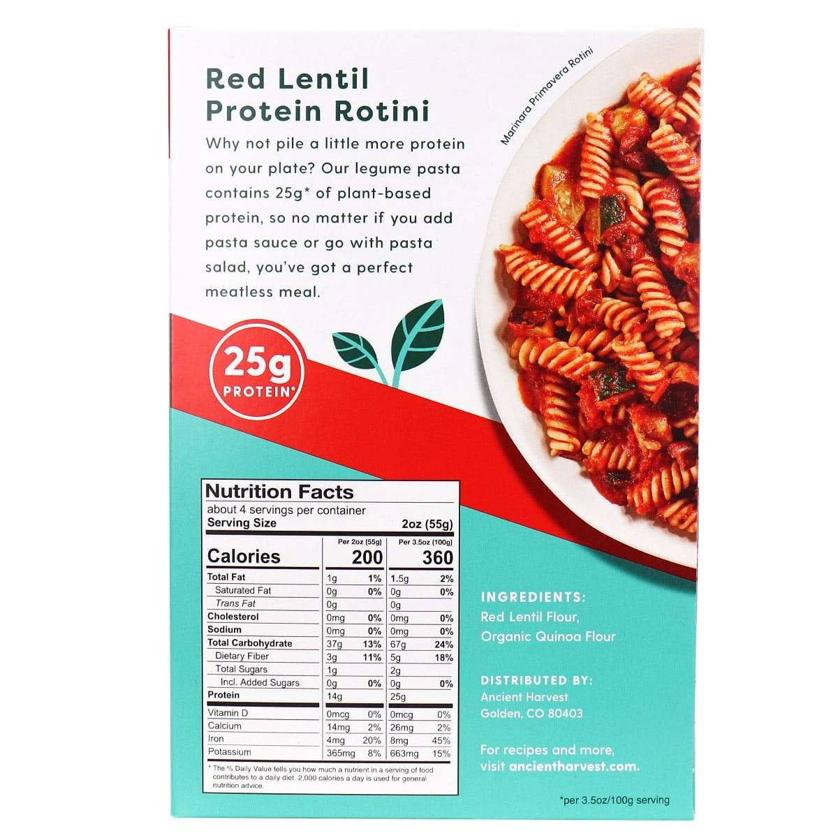 Ancient Harvest Protein Pasta Lentil Rotini at Natura Market