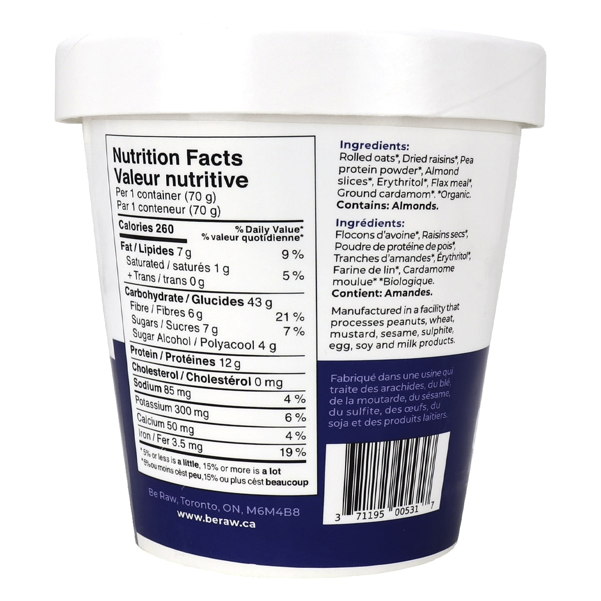 Be Raw Protein Superfood Overnight Oat Raisin at Natura Market