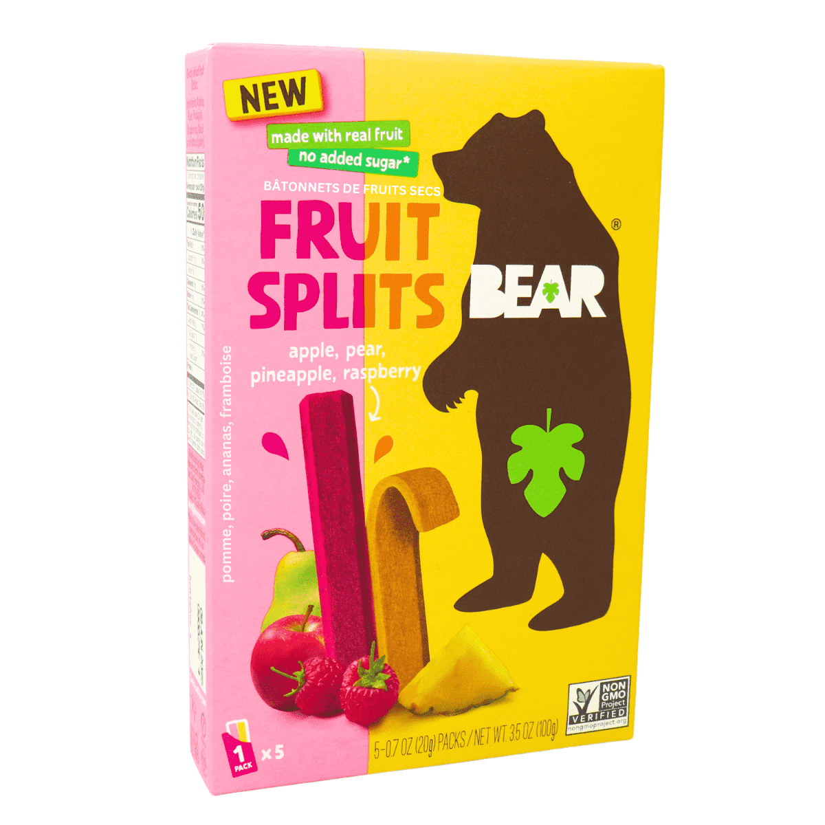 Bear Snacks No Added Sugar Real Fruit Splits Apple Pear Pineapple Raspberry at NaturaMarket