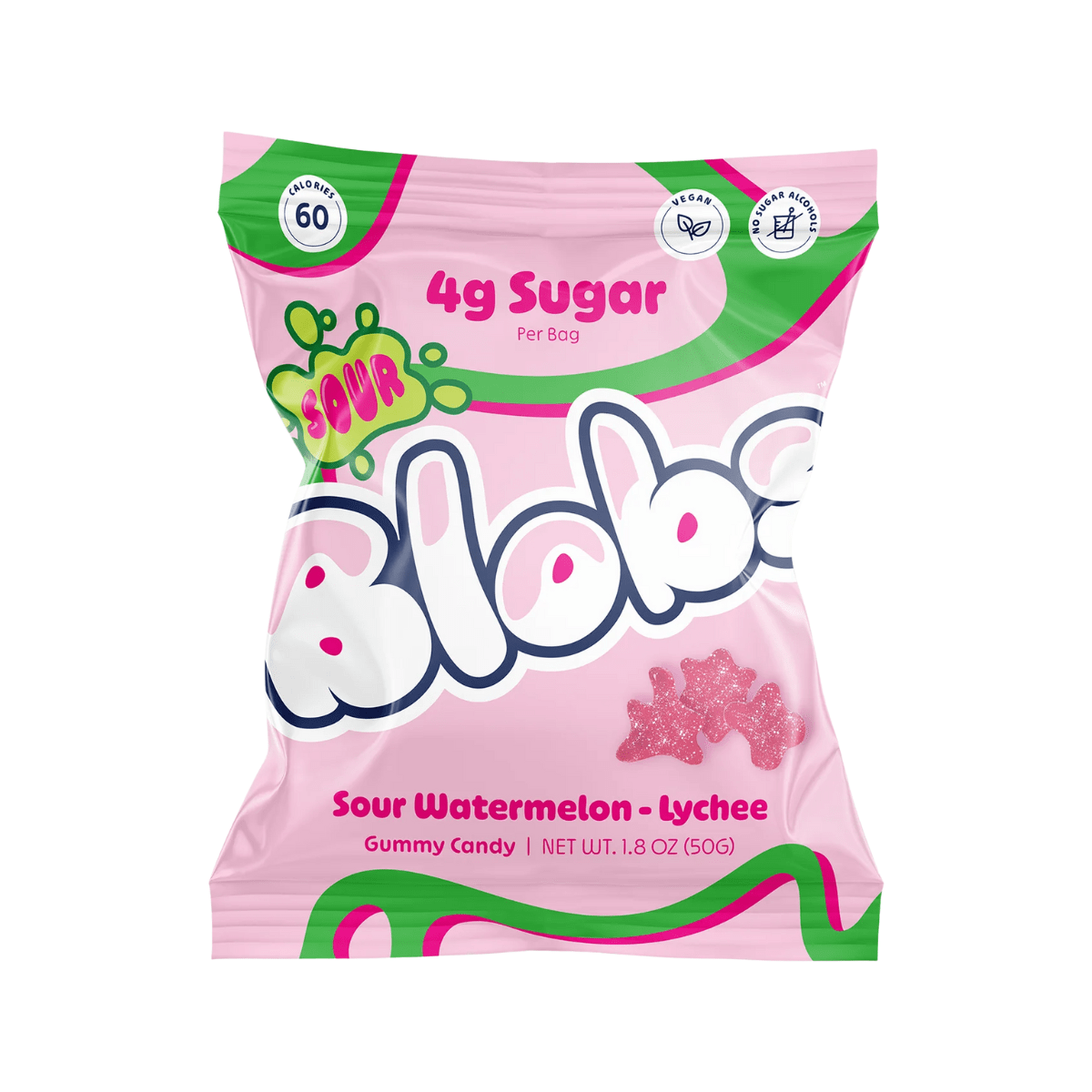 Blobs Low Sugar Gummy Candy Sour Watermelon Lychee at NaturaMarket