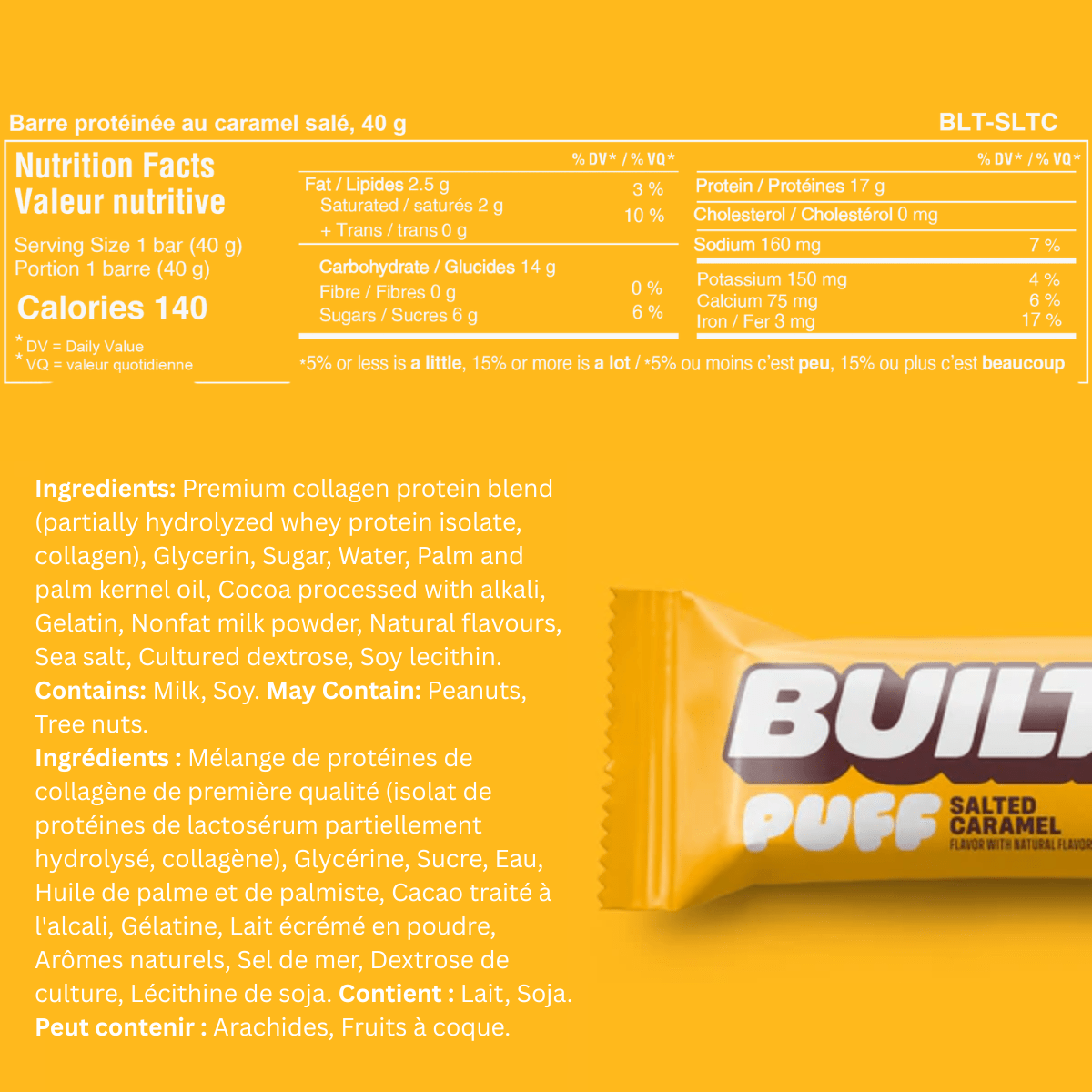 Built Bar Puffs Protein Bar Salted Caramel at NaturaMarket