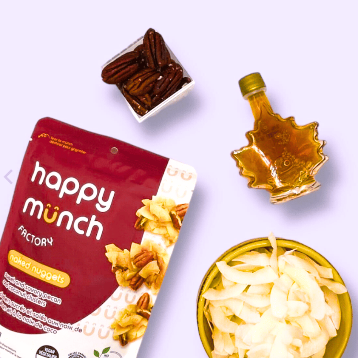 Happy Munch Factory Vegan Naked Nuggets Pecan and Coconut at NaturaMarket