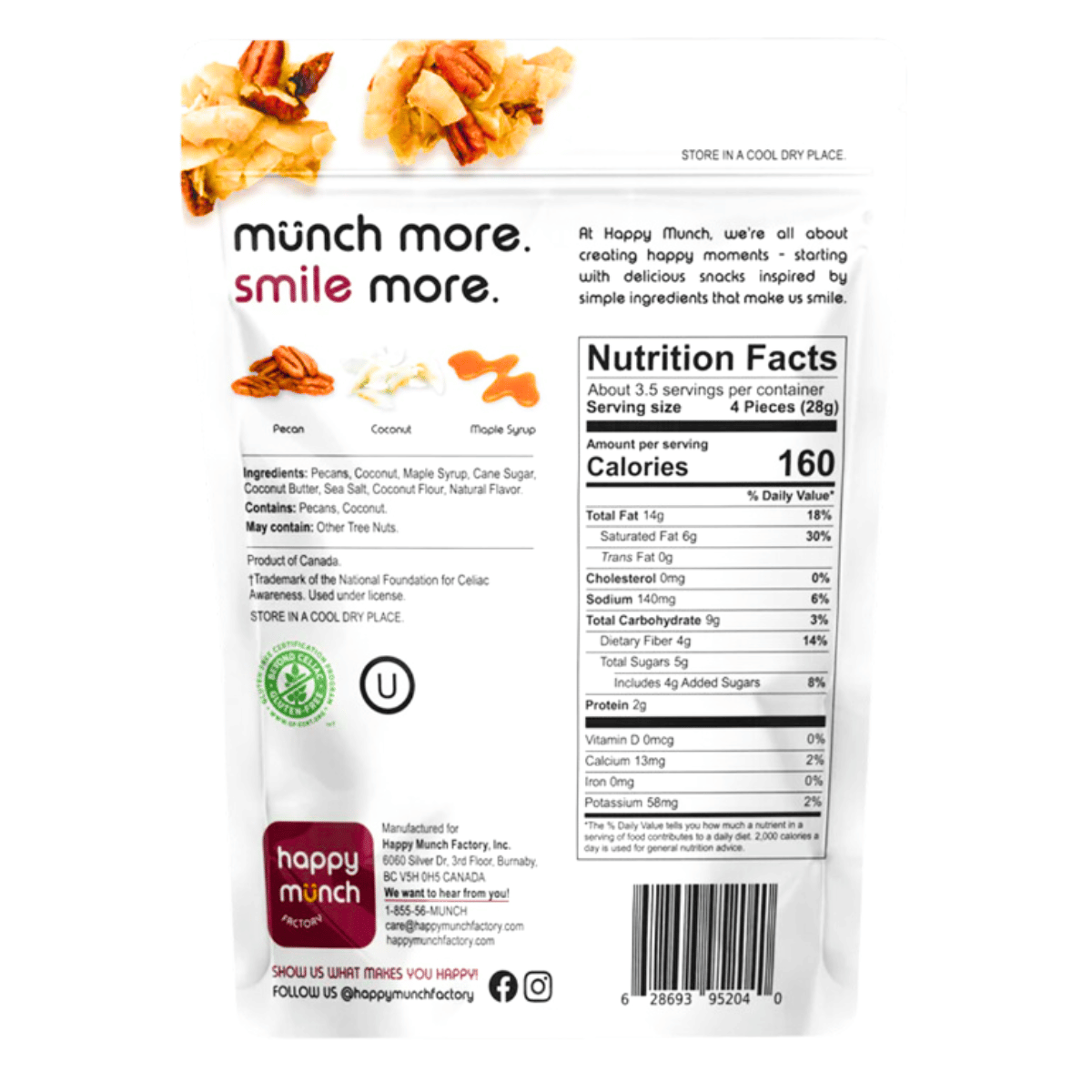 Happy Munch Factory Vegan Naked Nuggets Pecan and Coconut at NaturaMarket