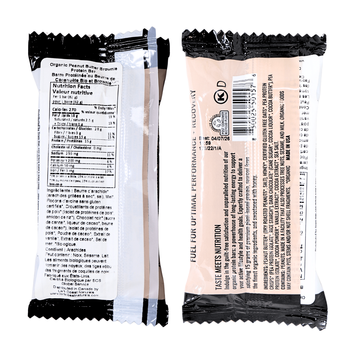 Kate’s Real Food Gluten-Free Protein Bar Peanut Butter Brownie at ...