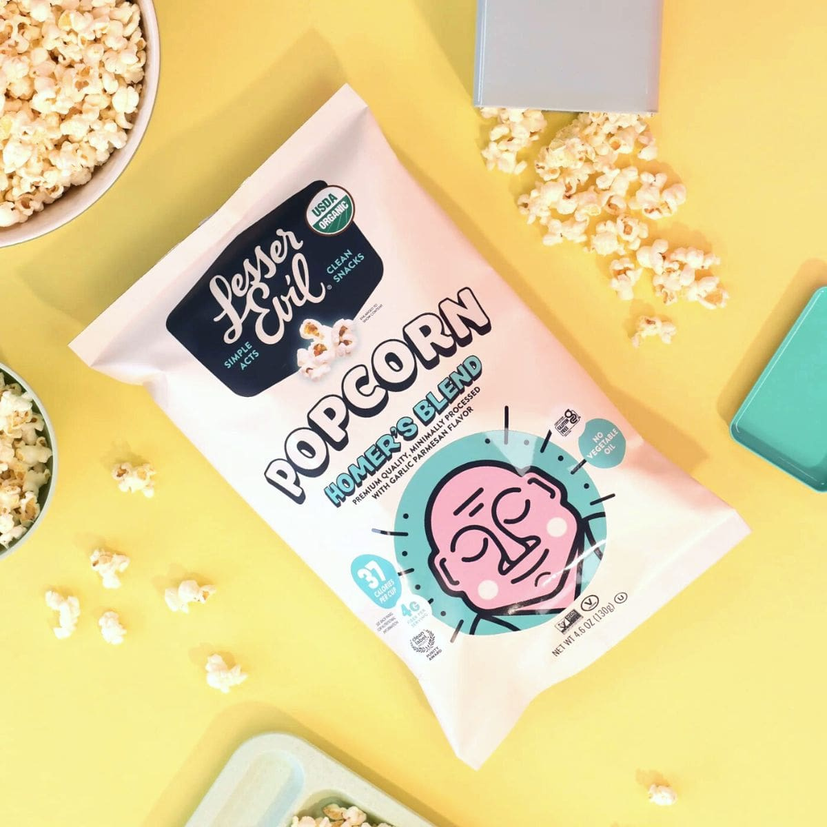 Lesser Evil Organic Popcorn Homer’s Blend Garlic Parmesan at NaturaMarket