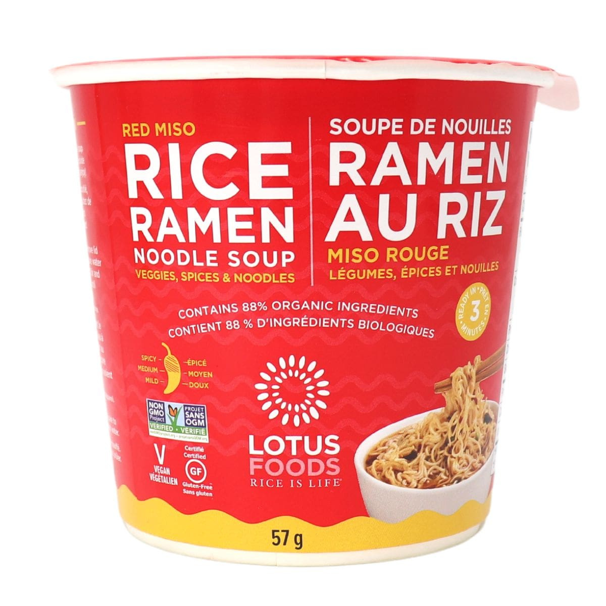 Lotus Foods Gluten-Free Instant Ramen Cup Red Miso at Natura Market