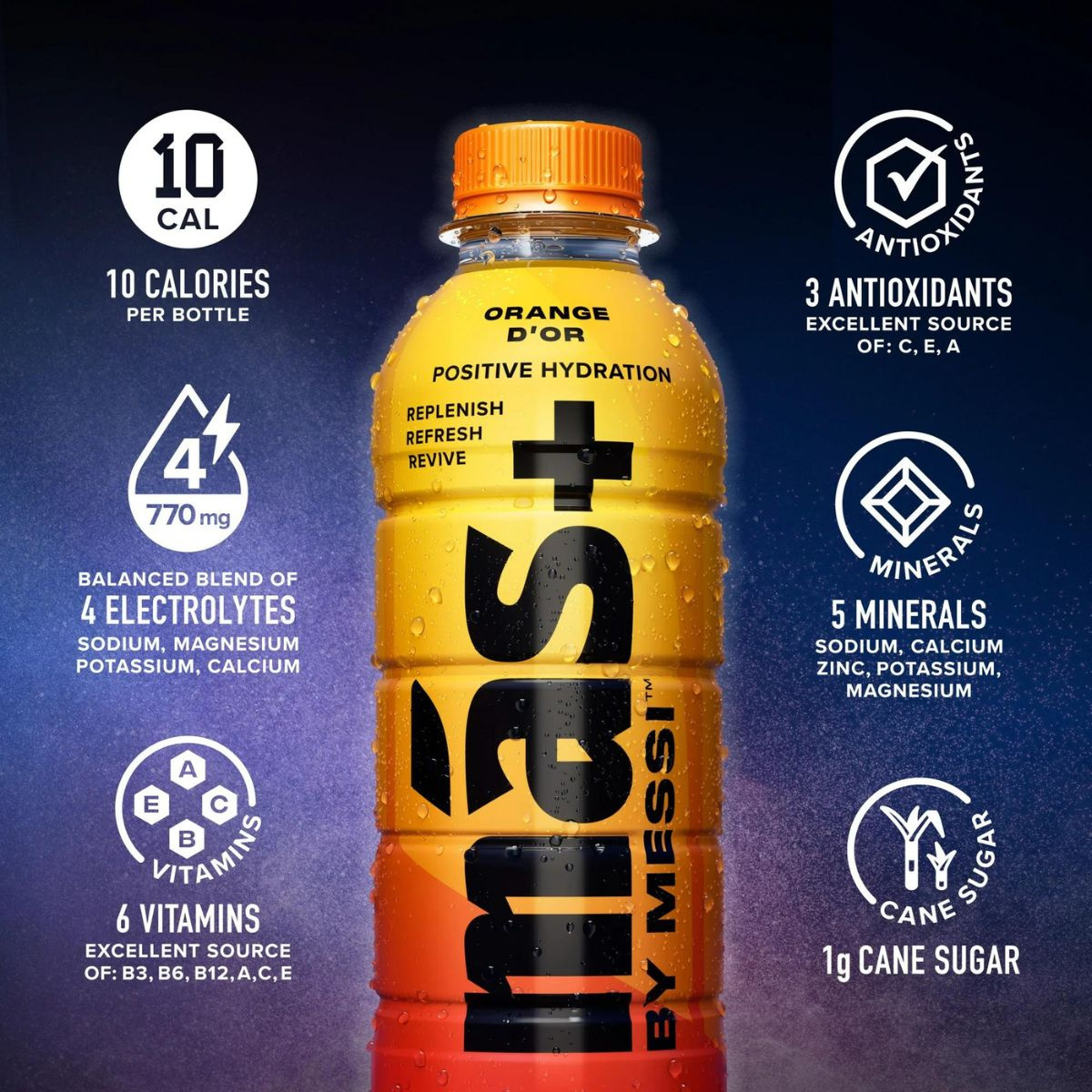 Mas+ By Messi Positive Hydration Drink Orange D’Or at NaturaMarket