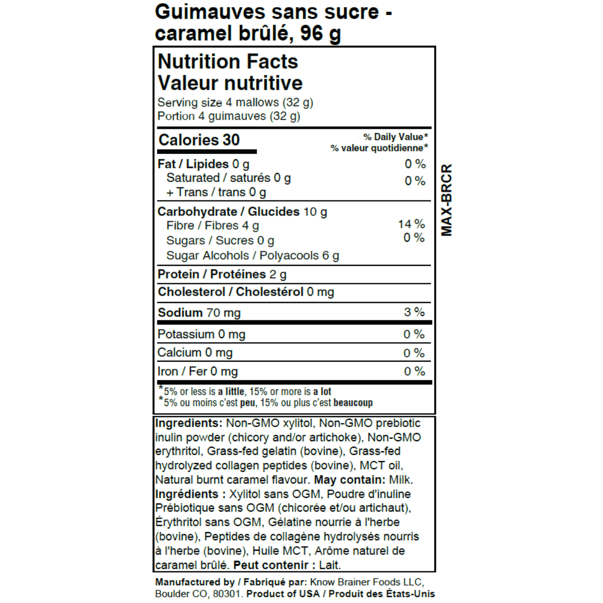 Max Sweets Sugar Free Marshmallows Max Mallow Burnt Caramel at NaturaMarket