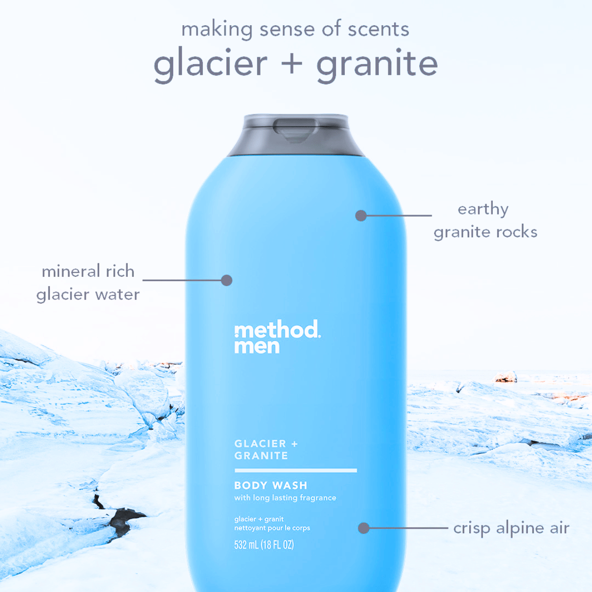 Method Plant-Based Men’s Body Wash Glacier & Granite at NaturaMarket