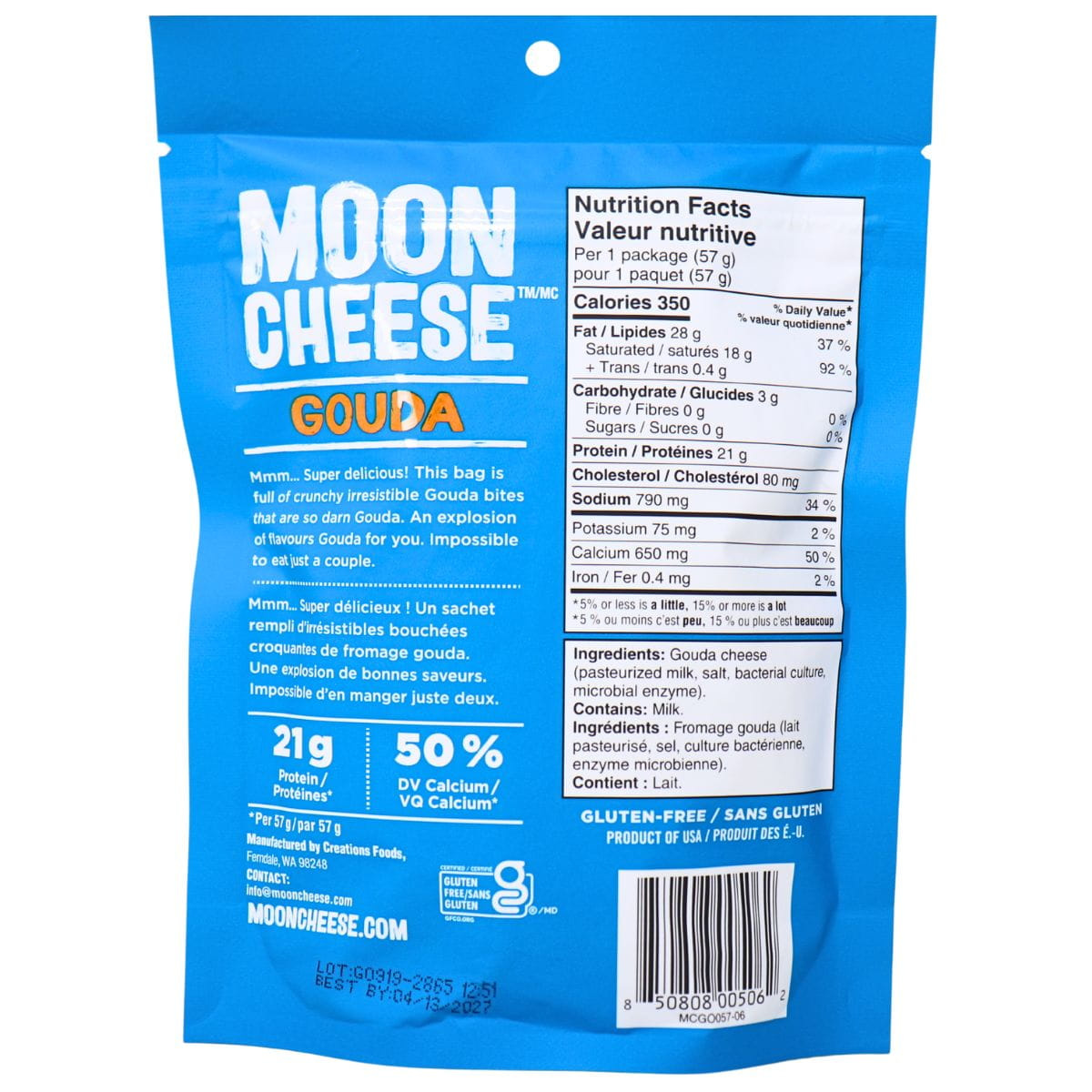 Moon Cheese Gouda in Canada | Keto Gluten Free Snacks | NaturaMarket.ca