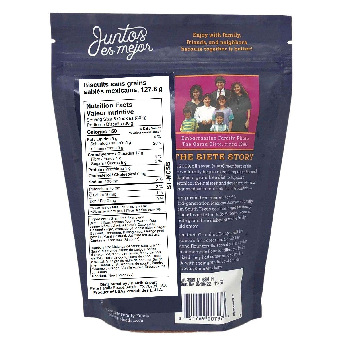 Siete Grain Free Cookies Mexican Shortbread at Natura Market