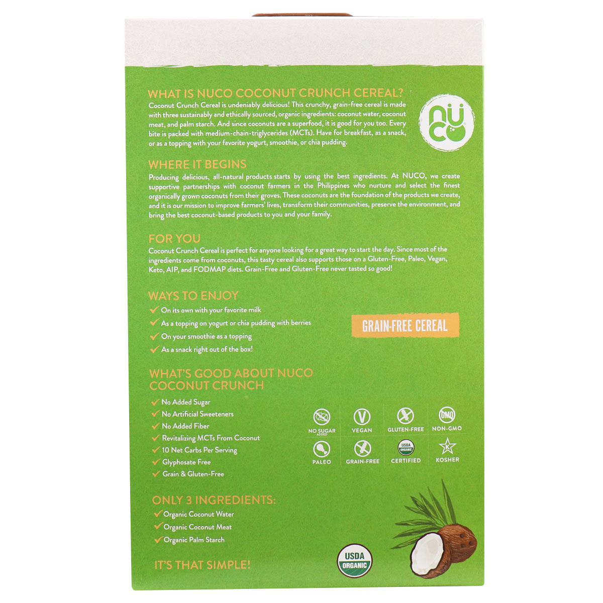 Nuco Coconut Crunch Cereal Keto Breakfast