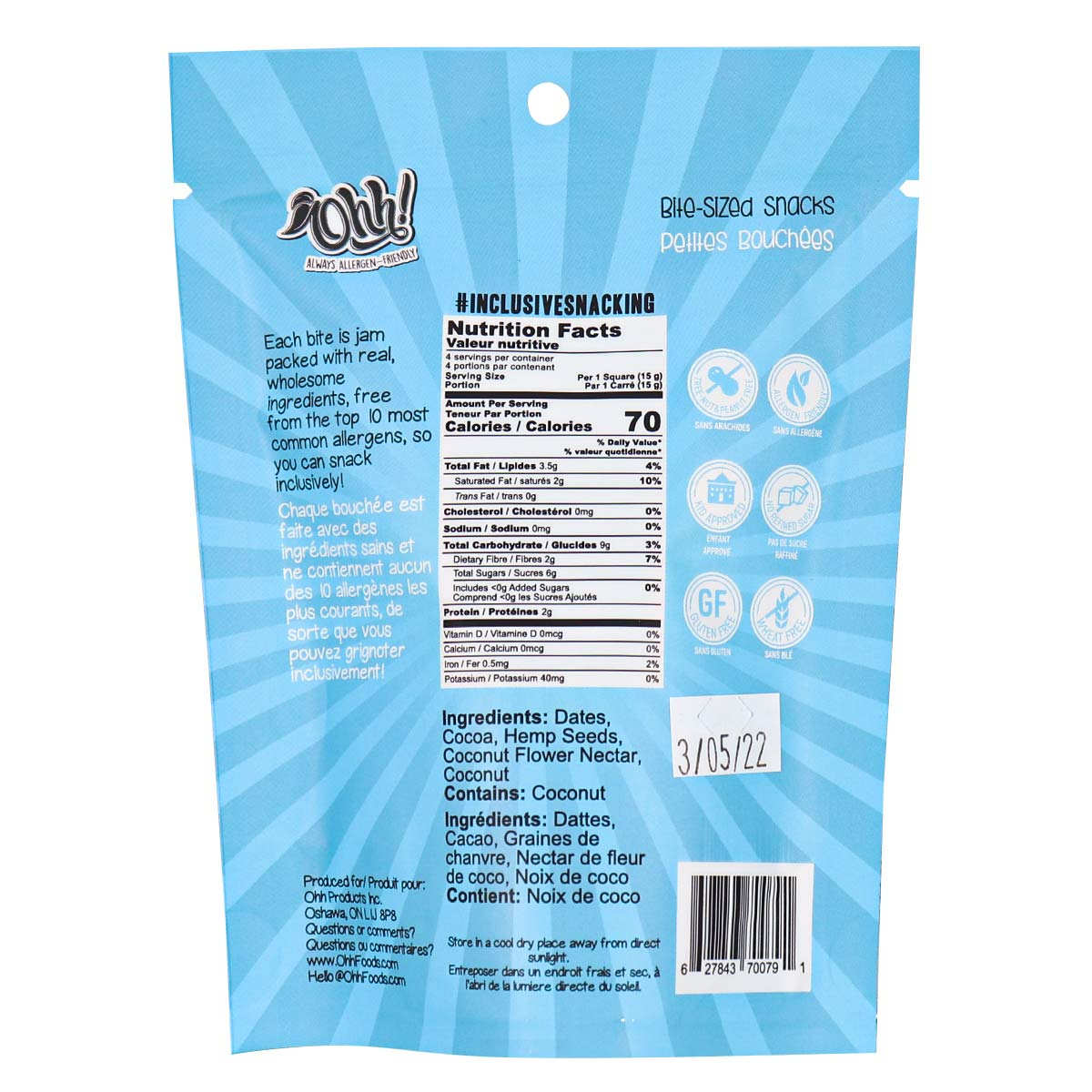 Ohh! Allergen-Free Bites! Coconut Brownie at Natura Market