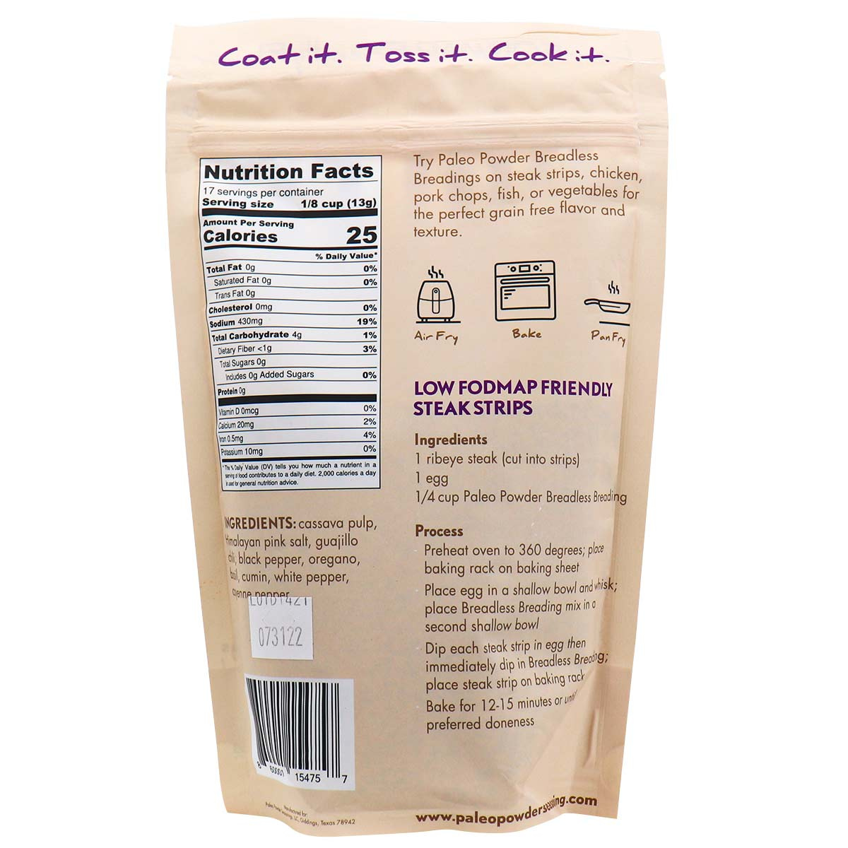 Paleo Powder Breading Cassava Low FODMAP at Natura Market