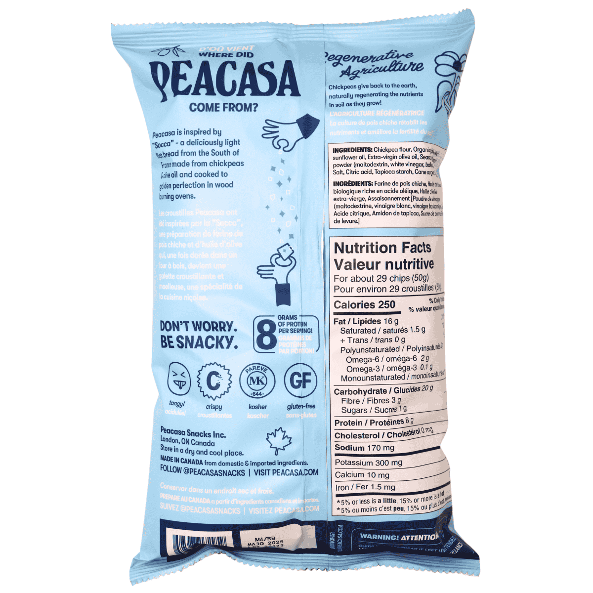 PEACASA High Protein Chickpea Chips Salt & Vinegar at NaturaMarket