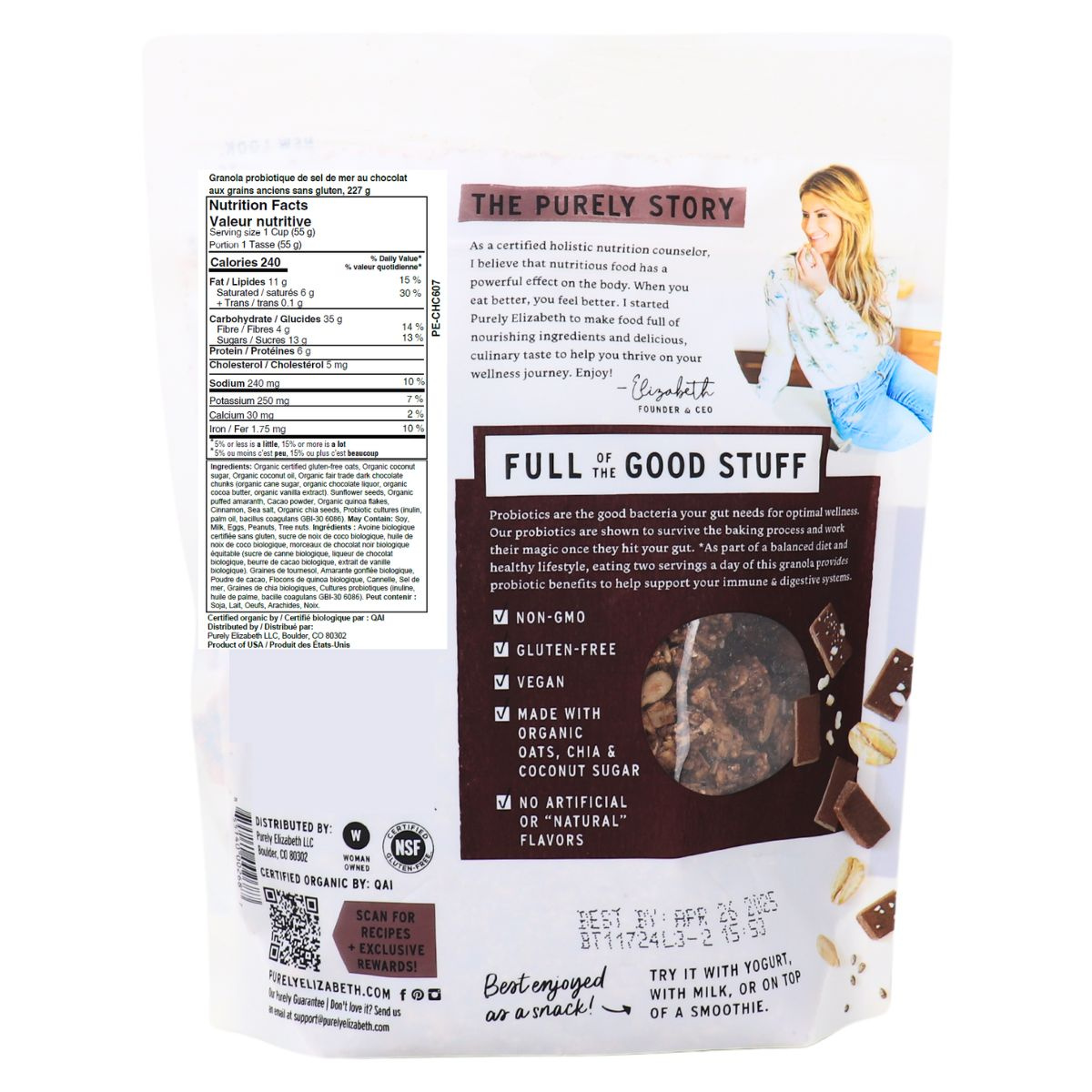 Purely Elizabeth Chocolate Sea Salt Probiotic Granola Canada ...