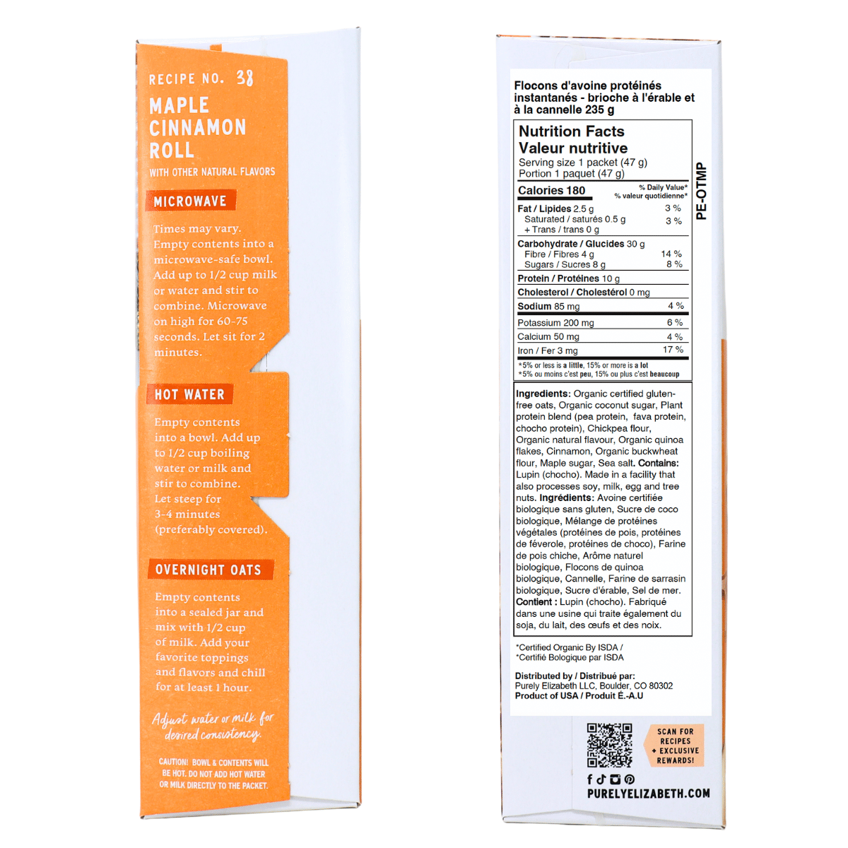 Purely Elizabeth High-Protein Instant Oatmeal Maple Cinnamon Roll at ...