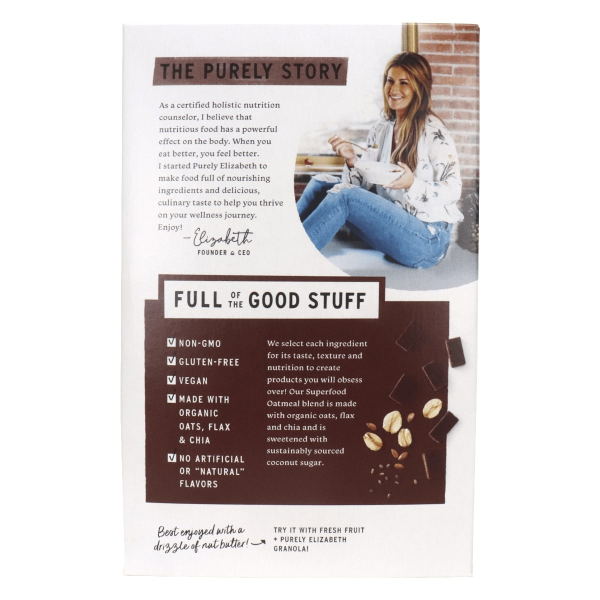 Purely Elizabeth Oatmeal Dark Chocolate at Natura Market