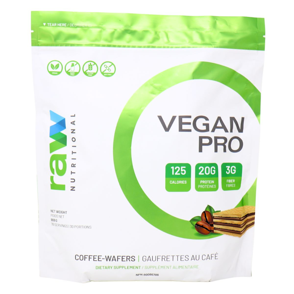 Raw Nutritional Vegan Pro Protein Powder Coffee-Wafers at NaturaMarket