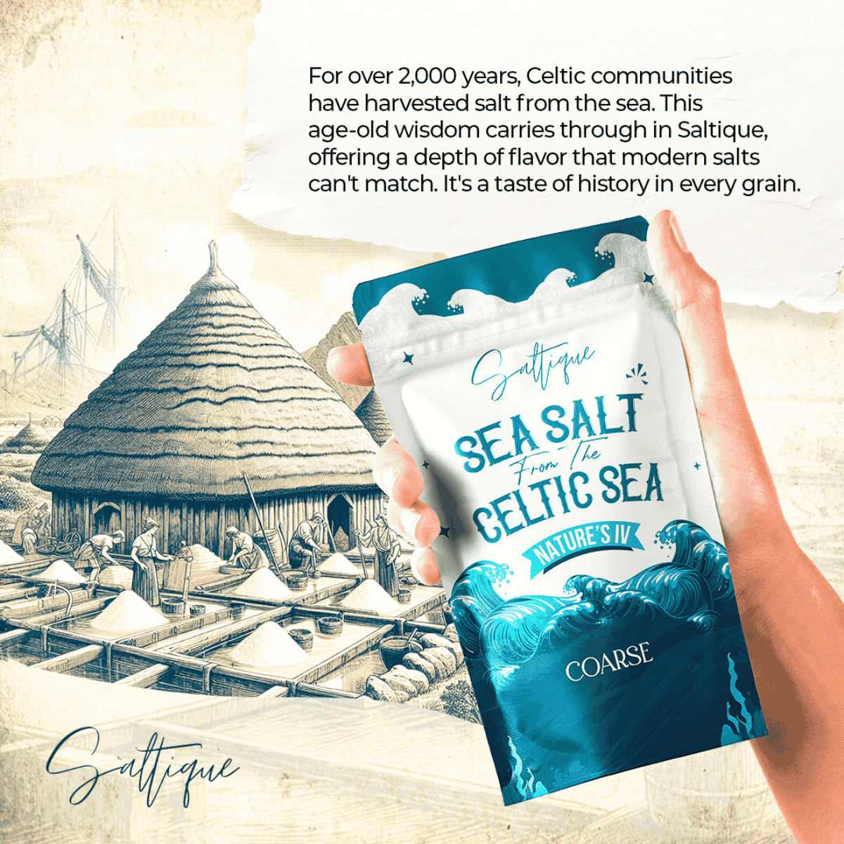 Saltique Unrefined Celtic Sea Salt Coarse at NaturaMarket