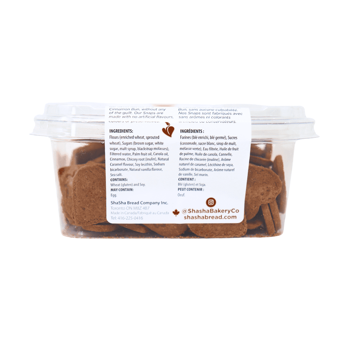 ShaSha Co. Snap Cookies Cinnamon Bun at NaturaMarket