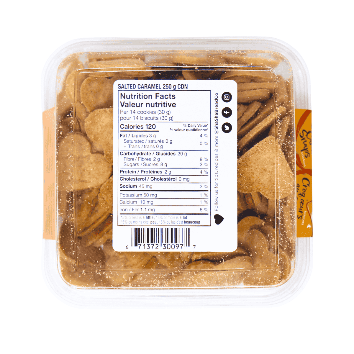 ShaSha Co. Snap Cookies Salted Caramel at NaturaMarket