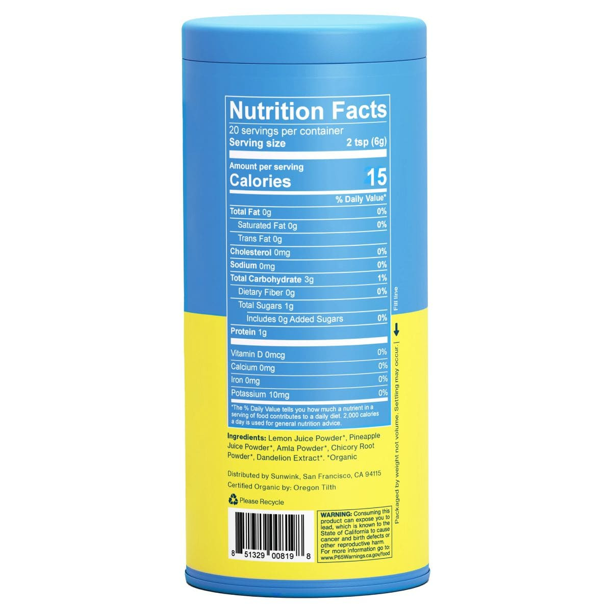 Sunwink Superfood Powder Digestion Lemonade at Natura Market