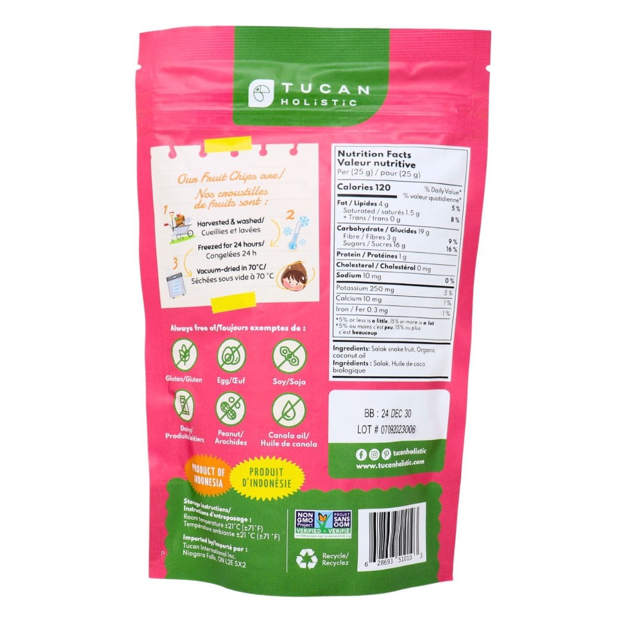 Tucan Holistic Vacuum-Dried Fruit Chips Salak Snake Fruit at NaturaMarket
