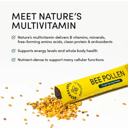 Beekeeper's Naturals 100% Raw Bee Pollen Packets at NaturaMarket