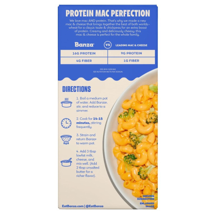 Banza Protein Cheddar Elbows Mac & Cheese at NaturaMarket