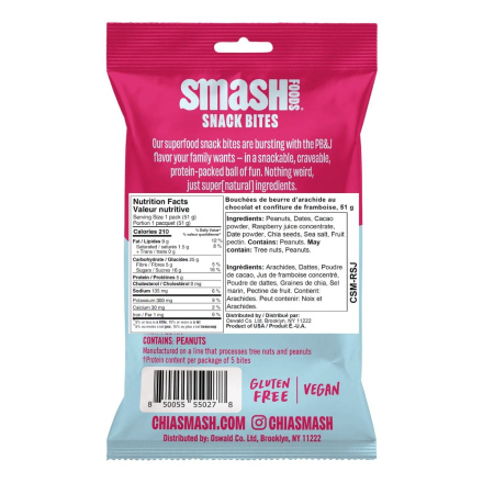 Chia Smash Protein Bites Choco Peanut Butter Raspberry Jam at NaturaMarket