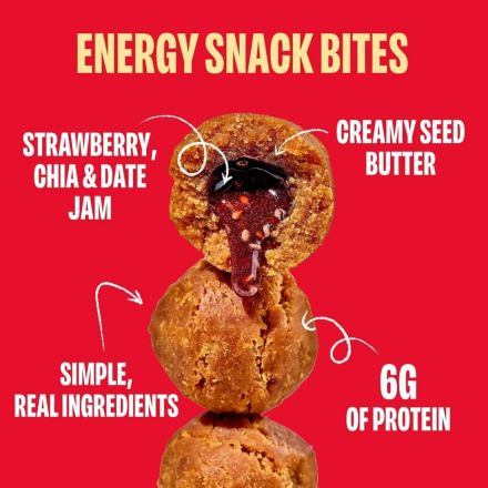 Chia Smash Protein Bites Sunflower Butter + Strawberry Jam at NaturaMarket