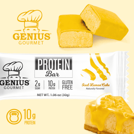 Genius Gourmet Keto Protein Bar Iced Lemon Cake at NaturaMarket