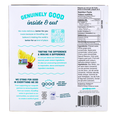 Goodpop Real Fruit Red White Blue Ice Pops Cherry n’ Lemonade at ...