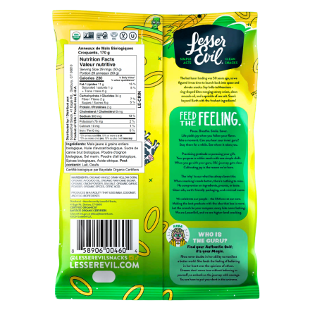 Lesser Evil Moonions Crunchy Organic Corn Rings at NaturaMarket