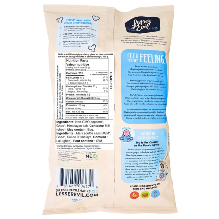 Lesser Evil Organic Popcorn Oh My Ghee at Natura Market