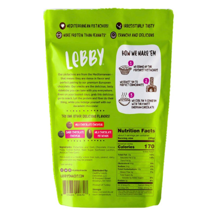 Lebby Chocolate Covered Pistachio Snack Dark Chocolate at NaturaMarket