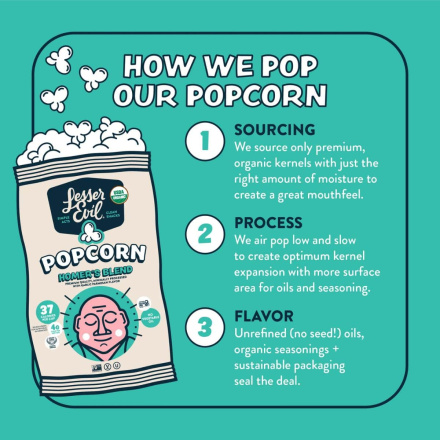 Lesser Evil Organic Popcorn Homer’s Blend Garlic Parmesan at NaturaMarket