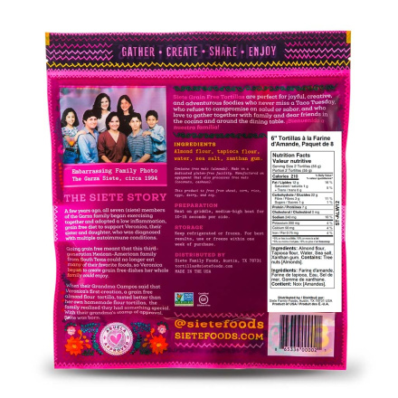 Siete Grain-Free Almond Flour Tortillas |Naturamarket.ca