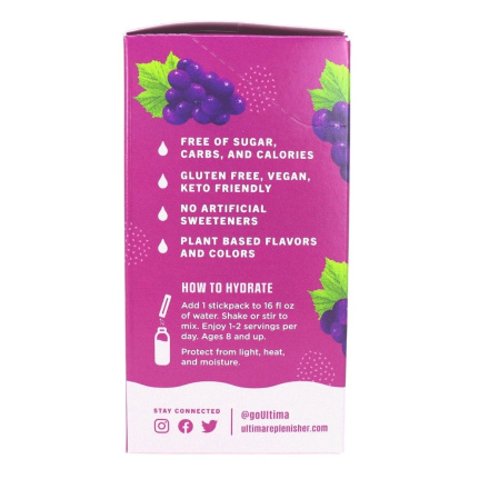Ultima Replenisher Electrolyte Drink Mix Grape in Canada | Keto, Low ...