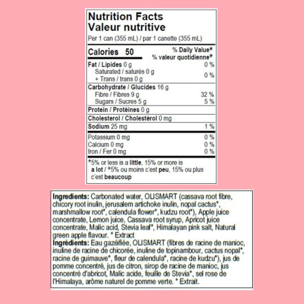 OLIPOP Low Sugar Prebiotic Sparkling Tonic Crisp Apple at NaturaMarket