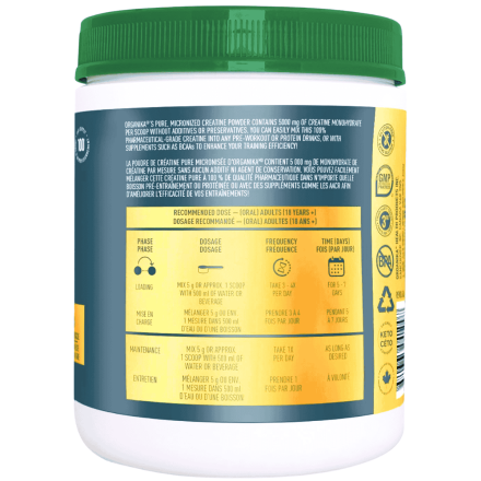 Organika Pure Micronized Creatine Monohydrate at NaturaMarket