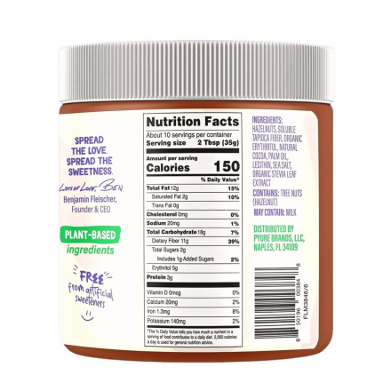 Pyure Keto Hazelnut Spread with Cocoa in Canada | Less Sugar Breakfast ...