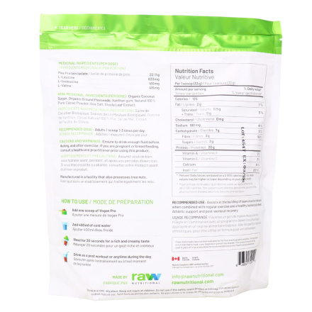 Raw Nutritional Vegan Pro Protein Powder Chocolate at NaturaMarket