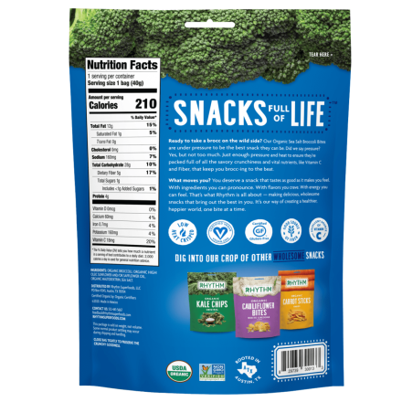 Rhythm Superfoods Broccoli Bites Sea Salt at Natura Market