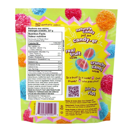 Fruit Riot Candy Crunch Mixed Grapes Frozen Snack at NaturaMarket