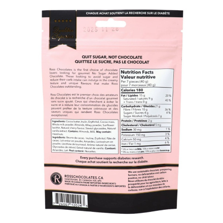 Ross Chocolates Keto Milk Chocolate Minis Cherry Almond at NaturaMarket