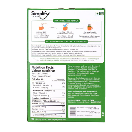 Simplify Foods Spinach & Broccoli Soup Mix at NaturaMarket