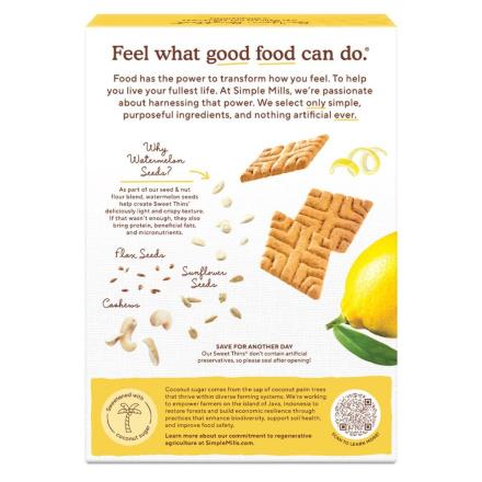 Simple Mills Grain Free Sweet Thins Lemon at NaturaMarket