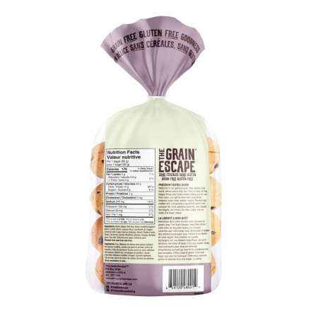 The Grain Escape Grain-Free Gluten-Free Bagels Cinnamon Raisin at ...